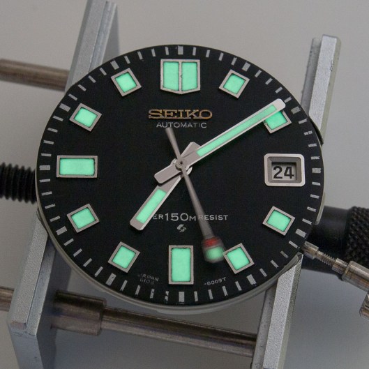 Reluming a Seiko 6105 dial and hands | Adventures in Amateur Watch Fettling